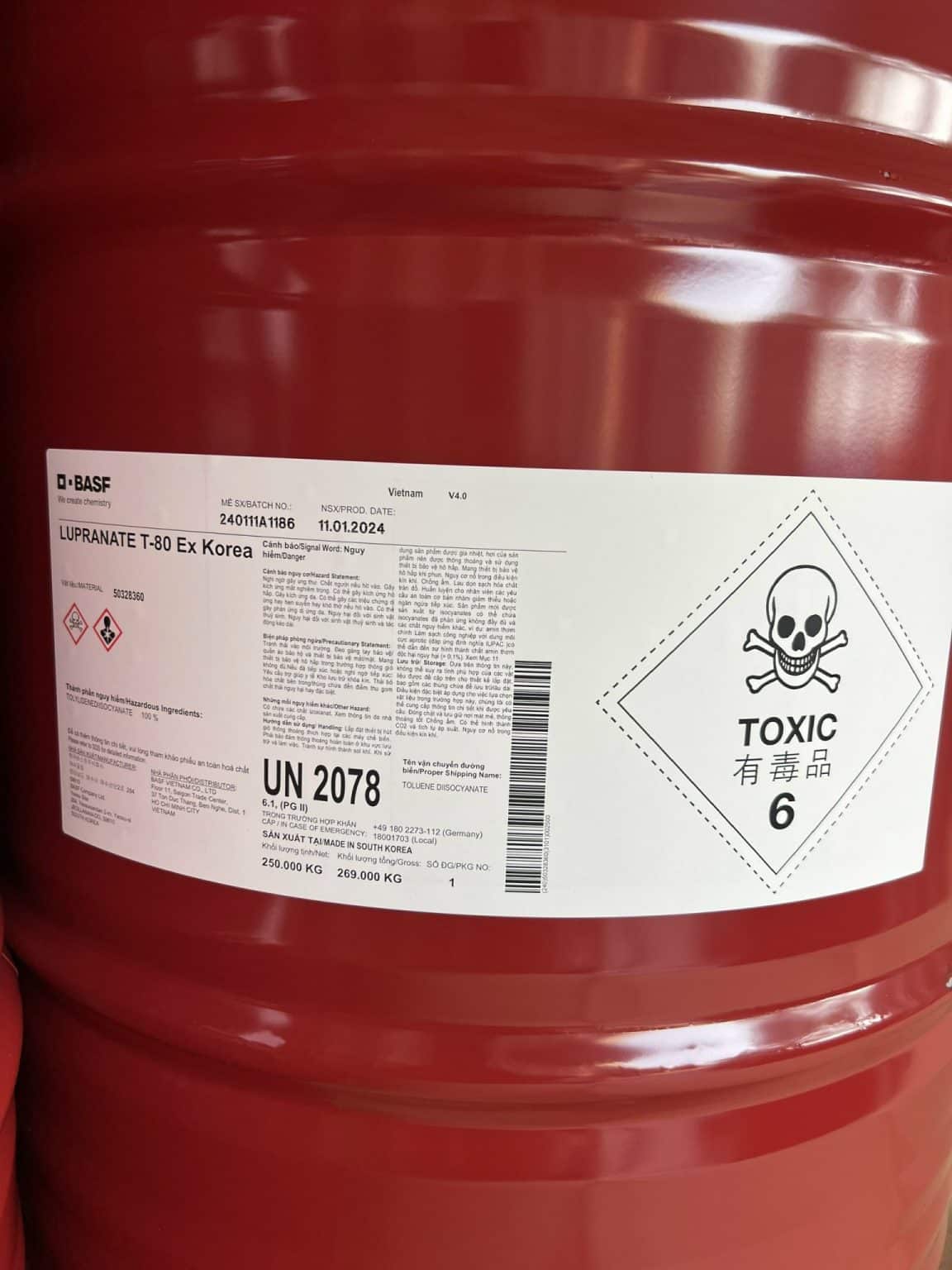 Tổng hợp giá TOLUENE DIISOCYANATE (TDI T80) Cas No 584-84-9
